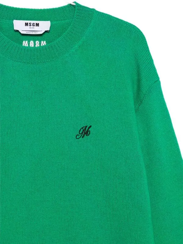MSGM Logo-embroidered Crew Neck Sweater