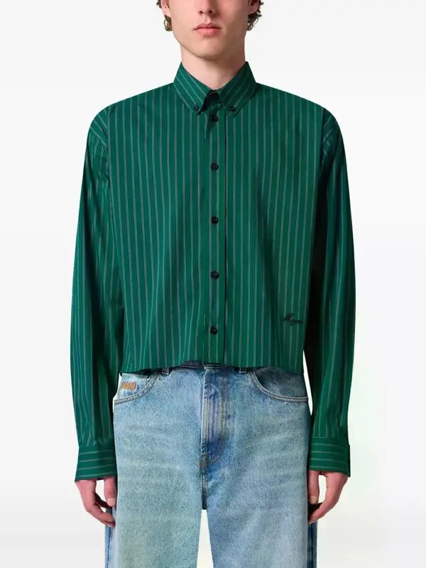 MSGM Pinstripe-pattern Cropped Shirt