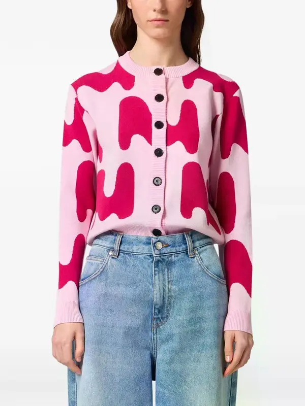 MSGM Abstract-pattern Button-up Cardigan