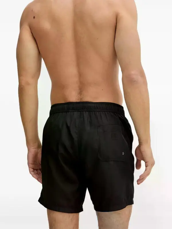 TRUSSARDI Logo Print Drawstring Swim Shorts - Black