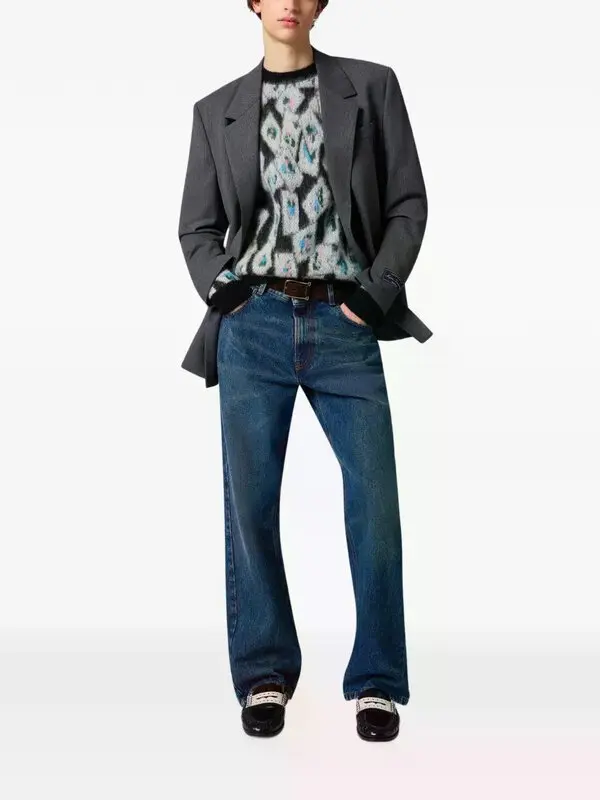 MSGM Geometric-pattern Mohair-blend Sweater