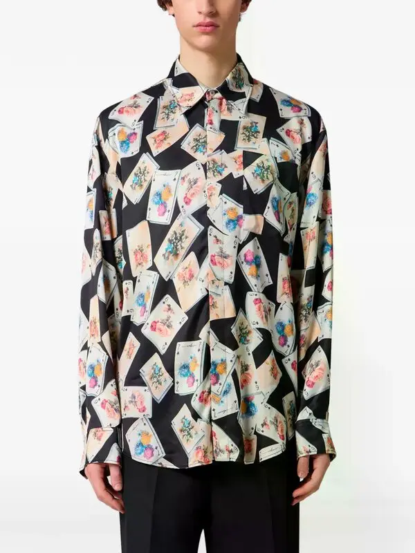 MSGM Playing-card-print Button-down Shirt