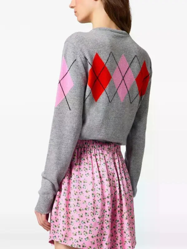 MSGM Argyle-pattern Button-up Cardigan