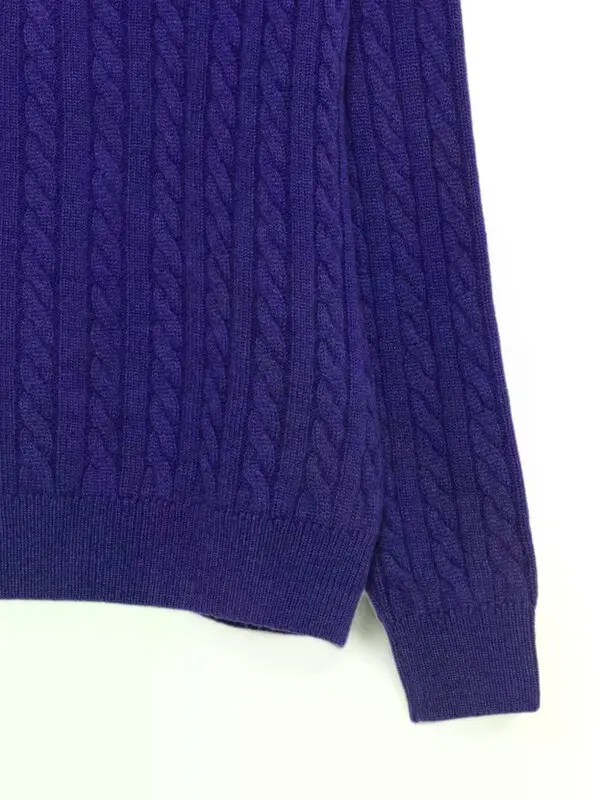 MSGM Cable-knit Polo-collar Knit