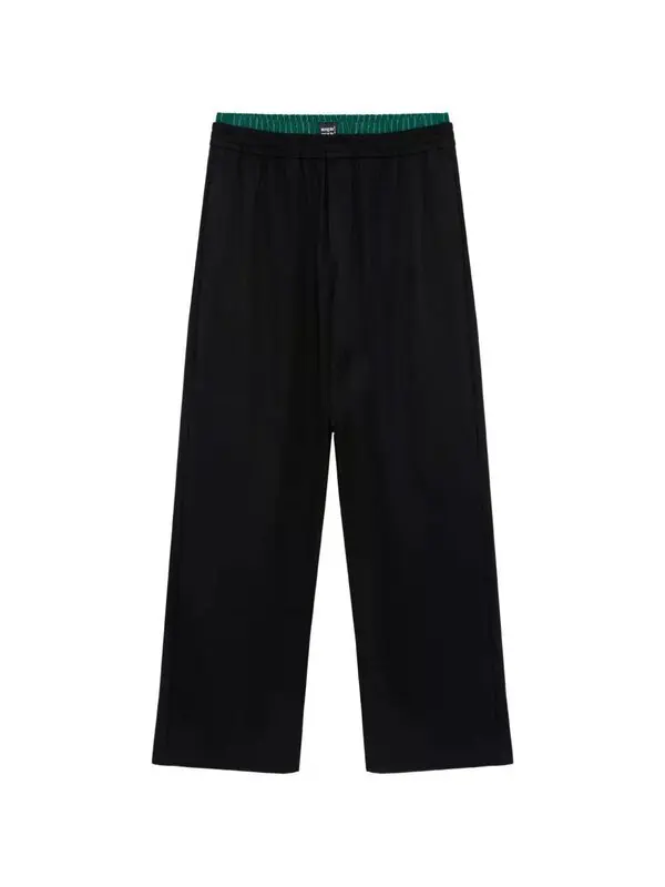MSGM Logo-patch Layered-waistband Trousers