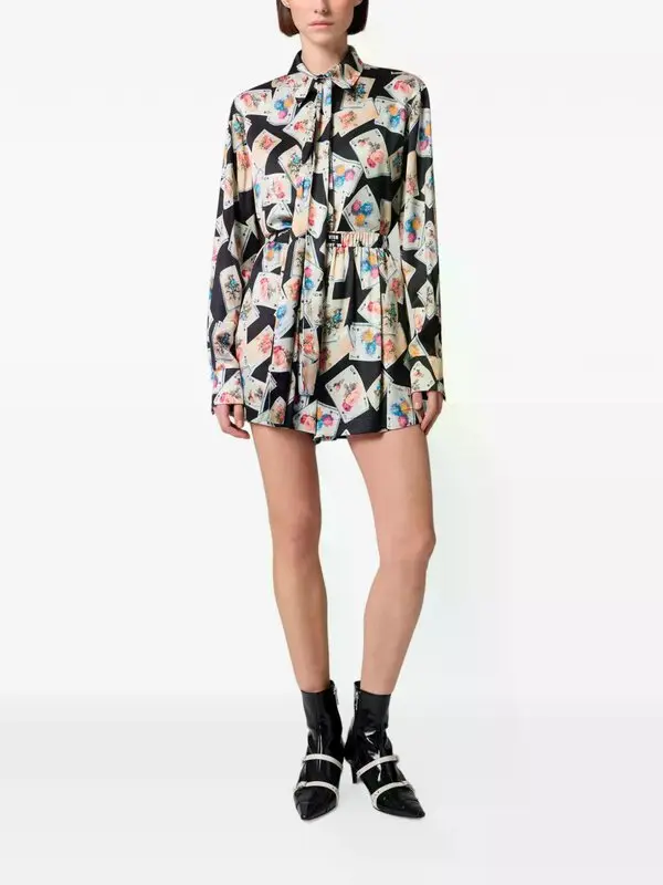 MSGM Playing-card-print Shorts