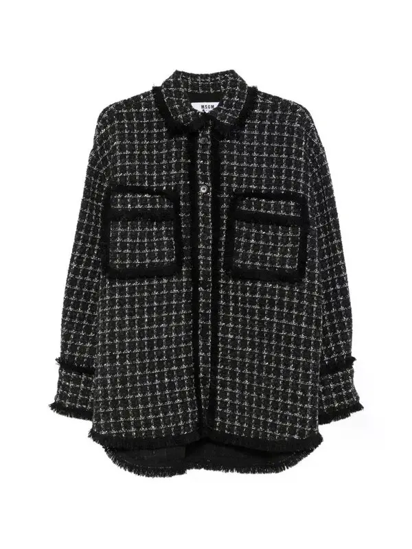 MSGM Bouclé Frayed-edge Shirt