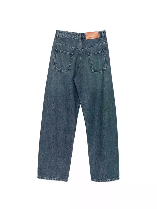 MSGM Logo Patch Wide-leg Jeans