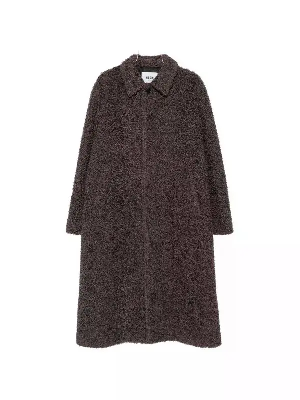 MSGM Bouclé Single-breasted Coat