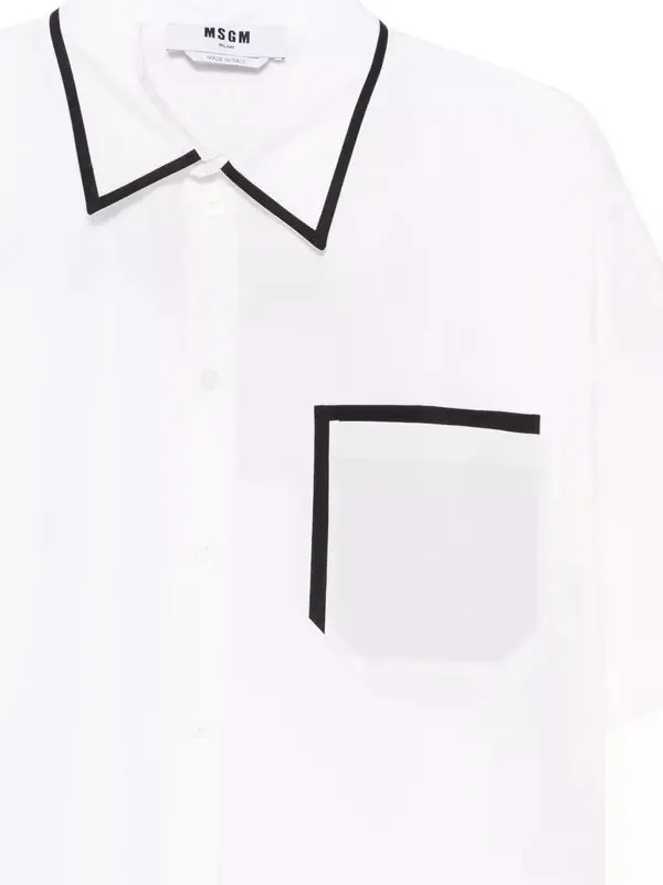 MSGM Piped-trim Chest-pocket Shirt - White