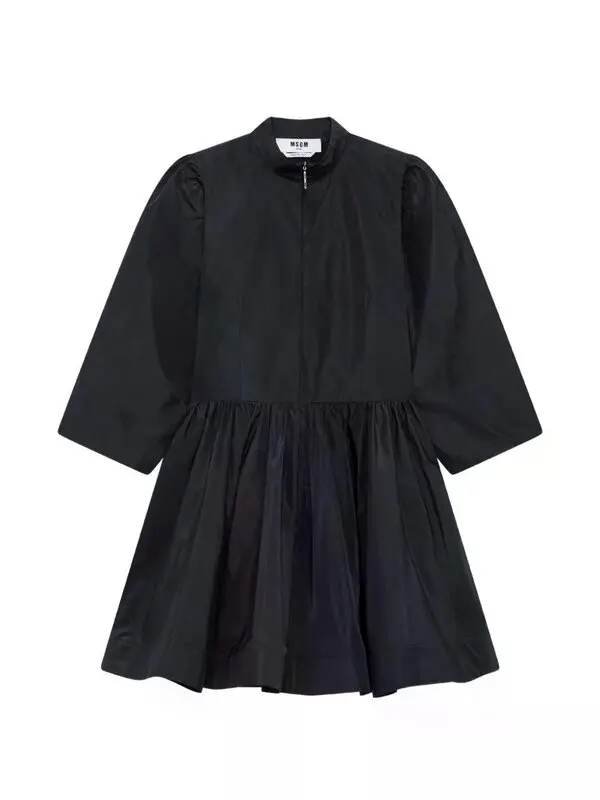 MSGM High-neck Gathered-skirt Mini Dress