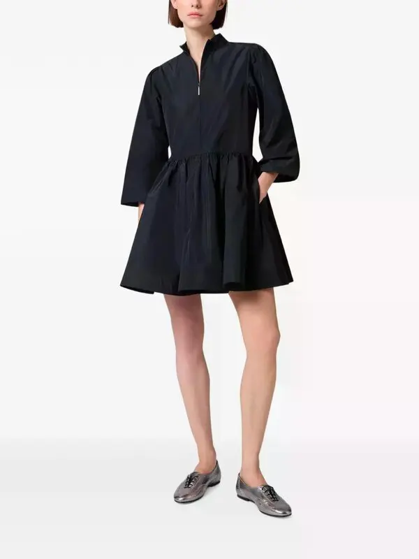 MSGM High-neck Gathered-skirt Mini Dress