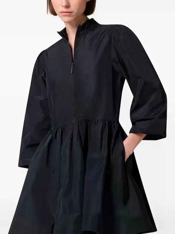 MSGM High-neck Gathered-skirt Mini Dress