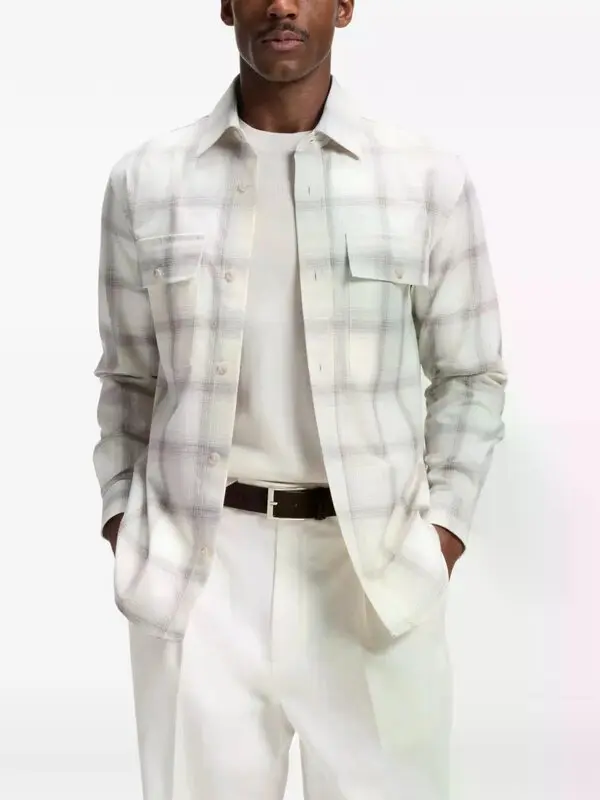 BOSS Check-pattern Flap-pockets Shirt