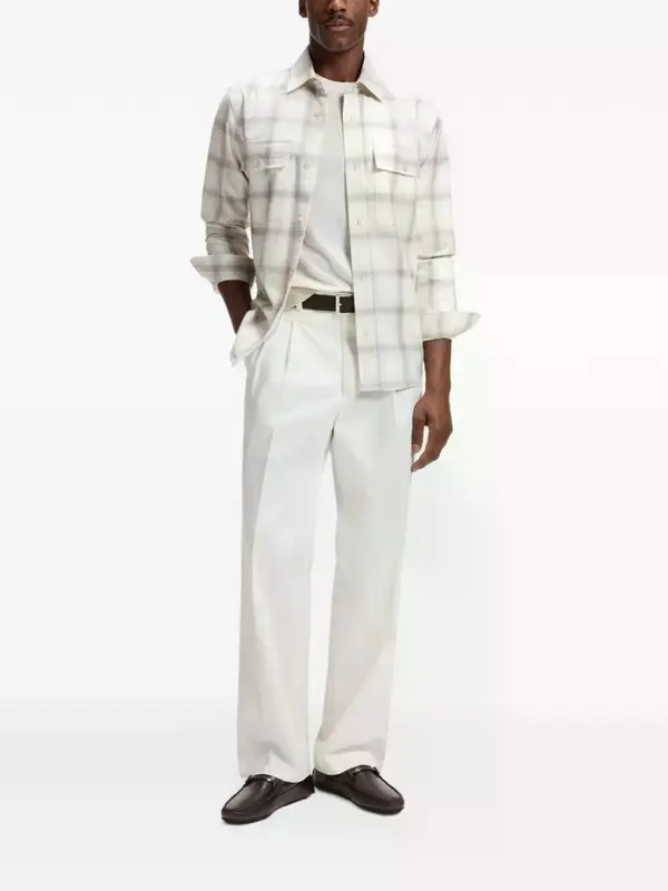 BOSS Relaxed-fit Check Shirt In Virgin Wool Blend