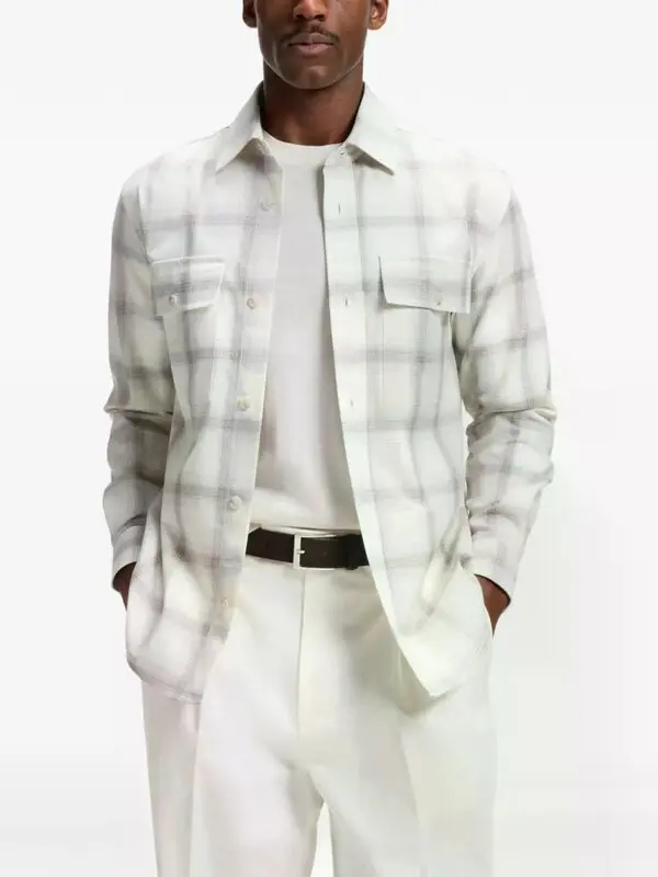 BOSS Relaxed-fit Check Shirt In Virgin Wool Blend
