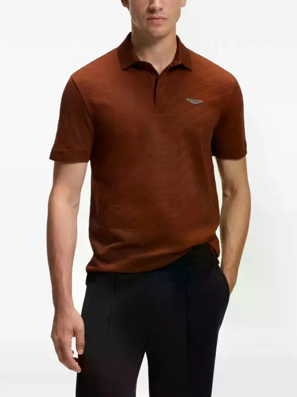BOSS Logo-plaque Polo Shirt - Brown