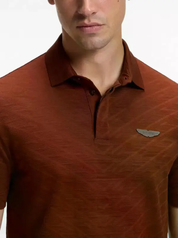BOSS Logo-plaque Polo Shirt - Brown