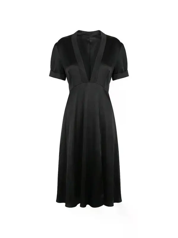 Valentino Garavani Bow-detail V-neck Midi Dress - Black