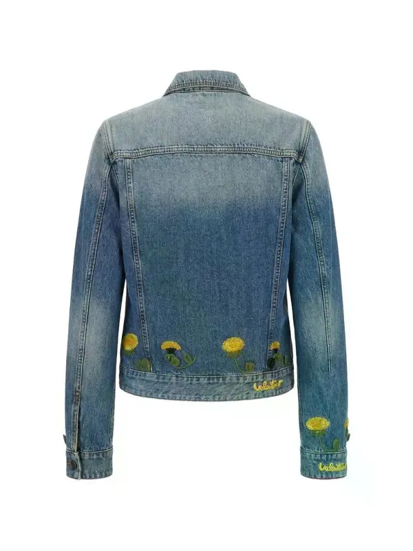 Valentino Garavani Flower-embroidered Denim Jacket