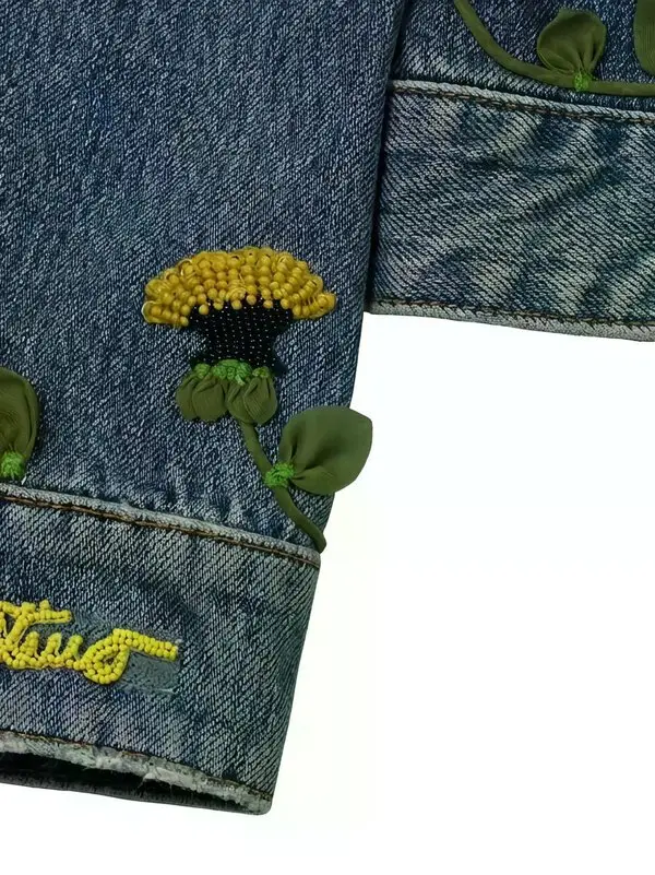 Valentino Garavani Flower-embroidered Denim Jacket