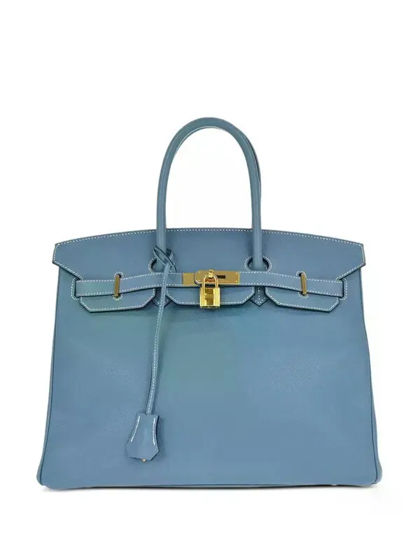 Hermès 2010 Epsom Birkin 35 Tote Bag - Blue