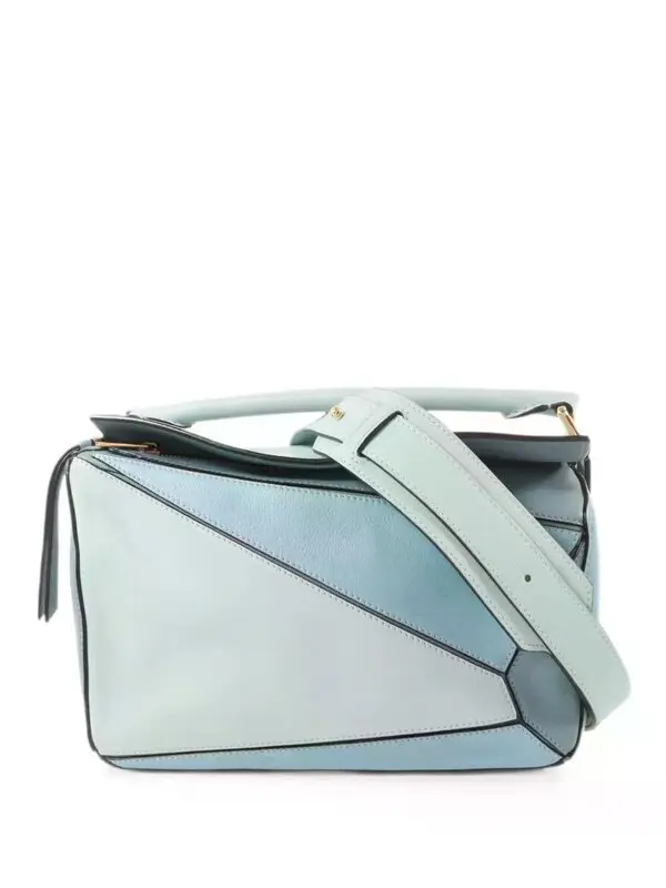 Loewe Puzzle Panelled Shoulder Bag - Blue