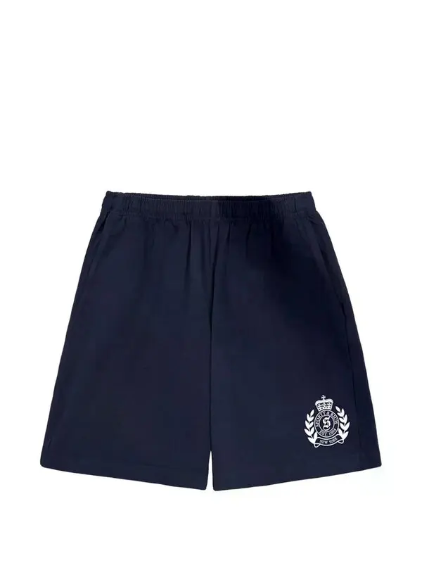 SPORTY & RICH Ny Crest Gym Shorts - Blue