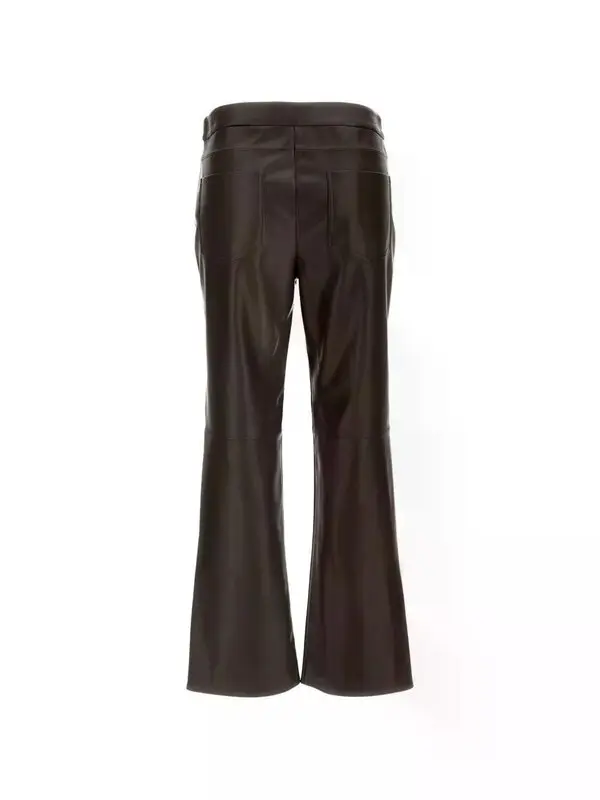 Max Mara Leather-effect Slim-fit Trousers - Brown