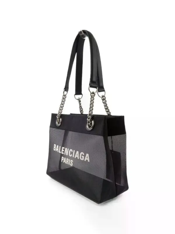 Balenciaga Mesh-panel Chain-link Tote Bag - Black