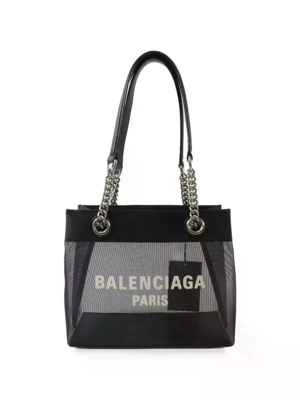 Balenciaga Mesh Panel Tote Bag - Black