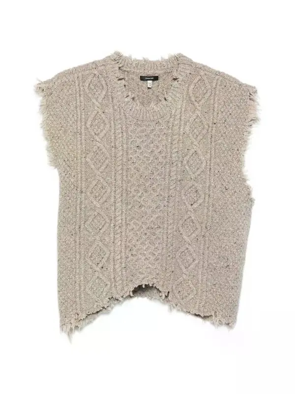 R13 Cable-knit Frayed Sweater Vest