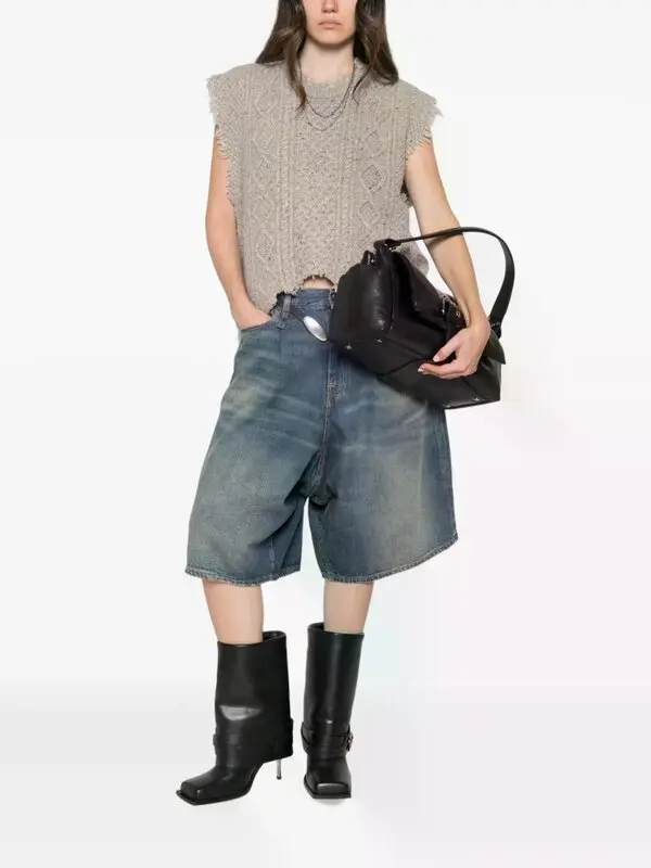 R13 Cable-knit Frayed Sweater Vest