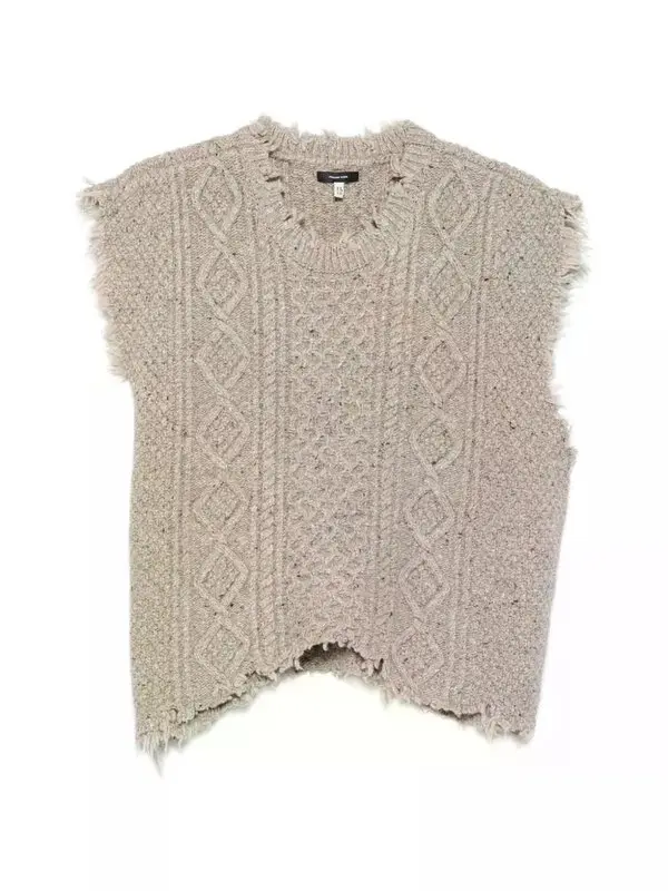 R13 Cable-knit Frayed Vest