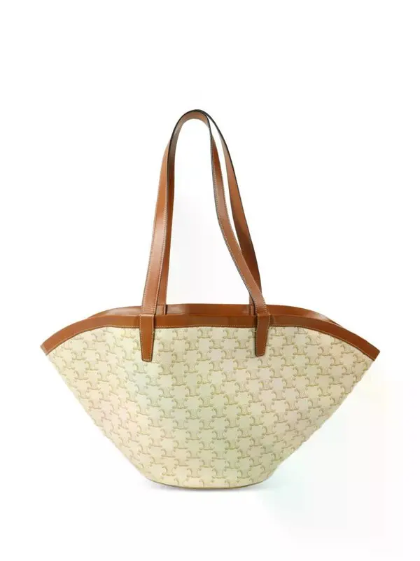 Celine Triomphe Canvas Cuff Tote Bag - Neutrals