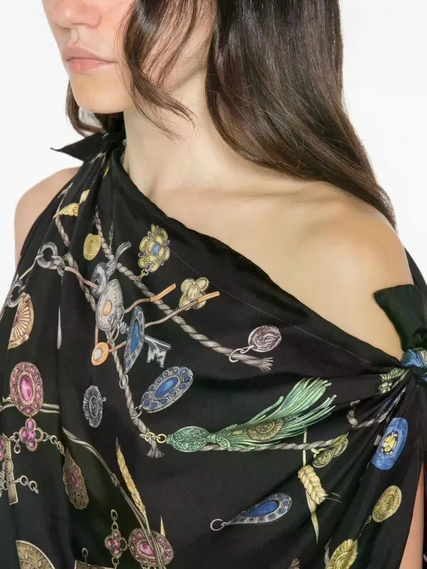 Versace Jewel-print Silk Mini Dress