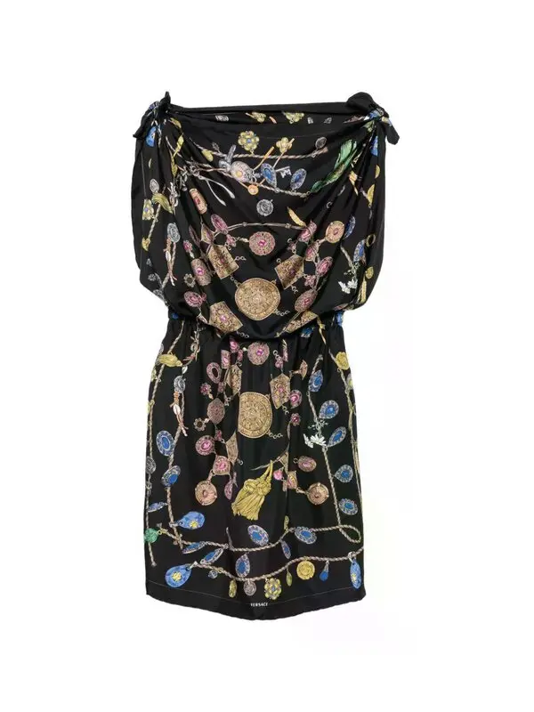 Versace Jewel Print Mini Dress - Black