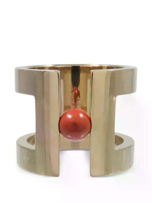 Hermès H Perle Scarf Ring - Gold