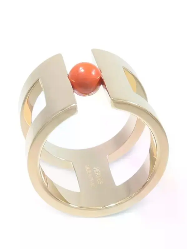 Hermès H Perle Scarf Ring - Gold