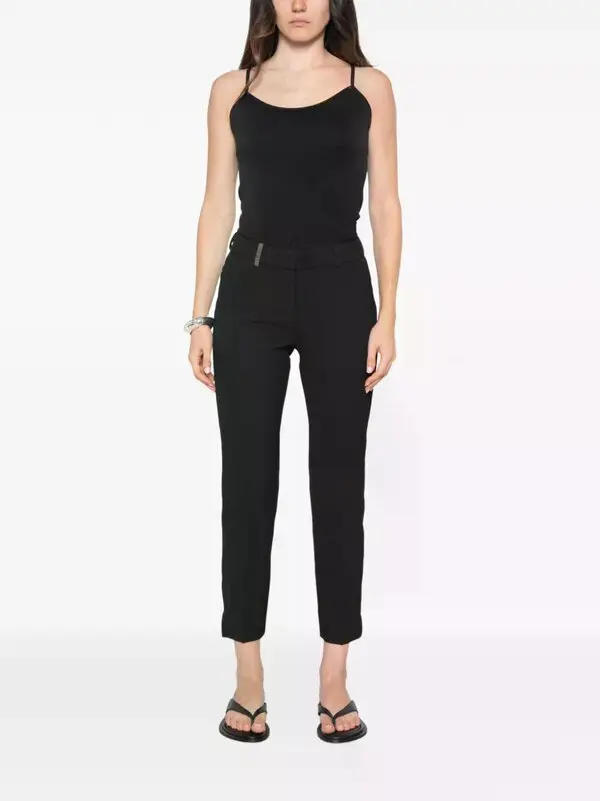 Peserico Belt-loop Slim-fit Trousers - Black