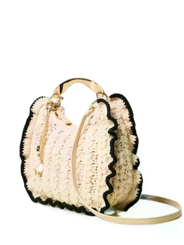 TWINSET Crochet Croissant Bag - Neutrals