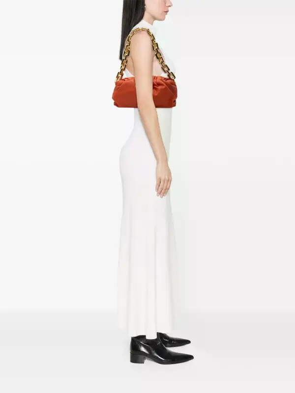 Bottega Veneta Lambskin Chain Pouch Shoulder Bag - Orange