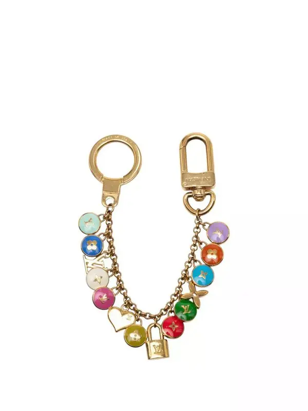 LOUIS VUITTON 2010-2021 Plated And Enamel Pastilles And Bag Charm Key Chain - Gold
