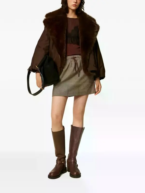 TWINSET Silk-blend Ribbed Knit Jumper With Lace Trim