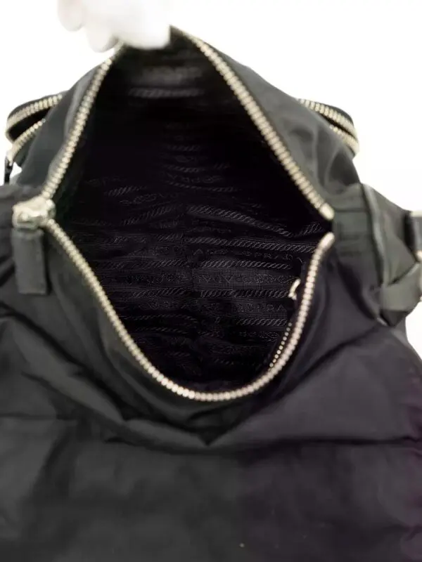 Prada Saffiano Trimmed Tessuto Shoulder Bag