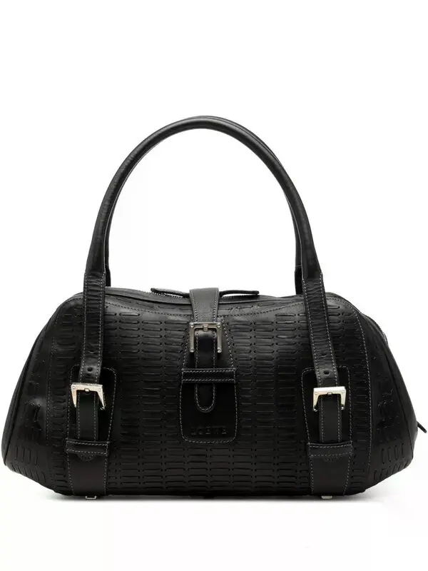 Loewe 2005 Embossed Leather Senda Handbag - Black