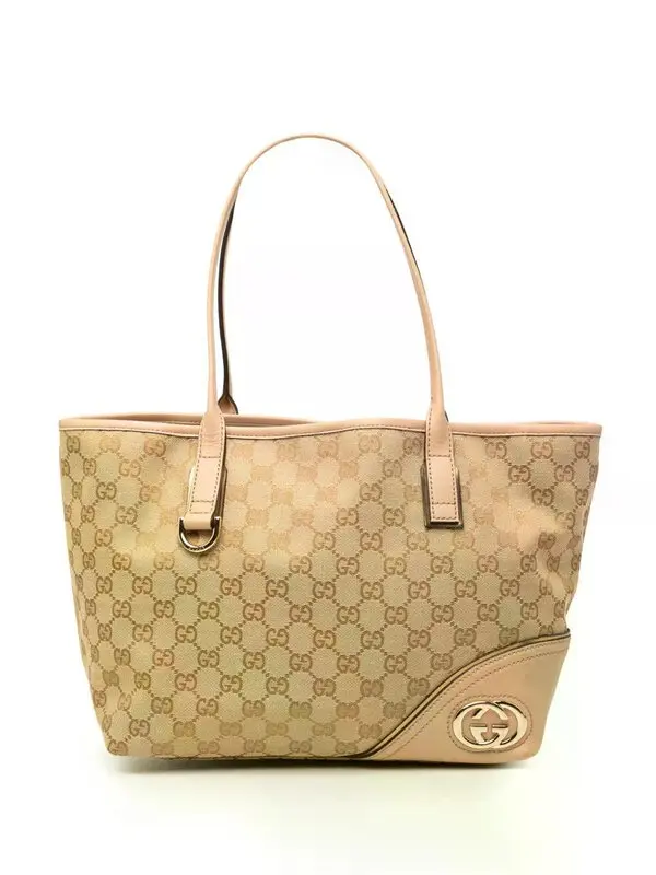 Gucci 2000-2015 Gg Canvas New Britt Tote Bag - Neutrals