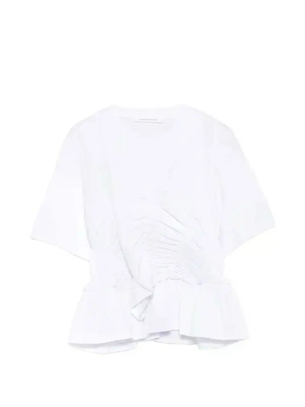 Cecilie Bahnsen Ace Ruched Peplum T-shirt - White