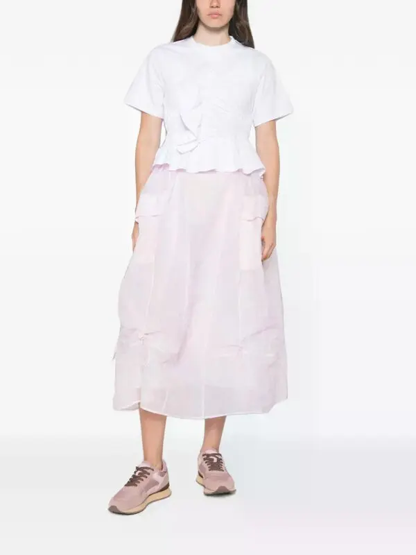 Cecilie Bahnsen Ace Ruched Peplum T-shirt - White