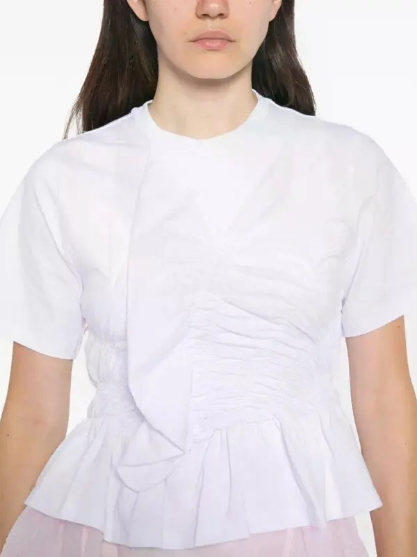 Cecilie Bahnsen Ace Ruched Peplum T-shirt - White
